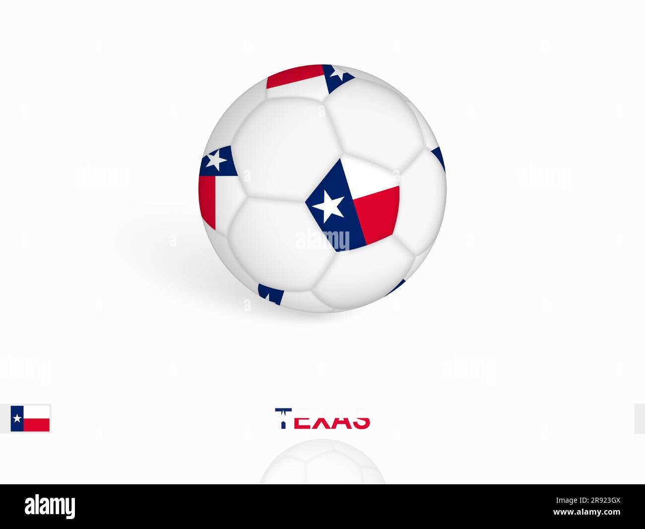 Soccer ball with the Texas flag, football sport equipment. Vector ...