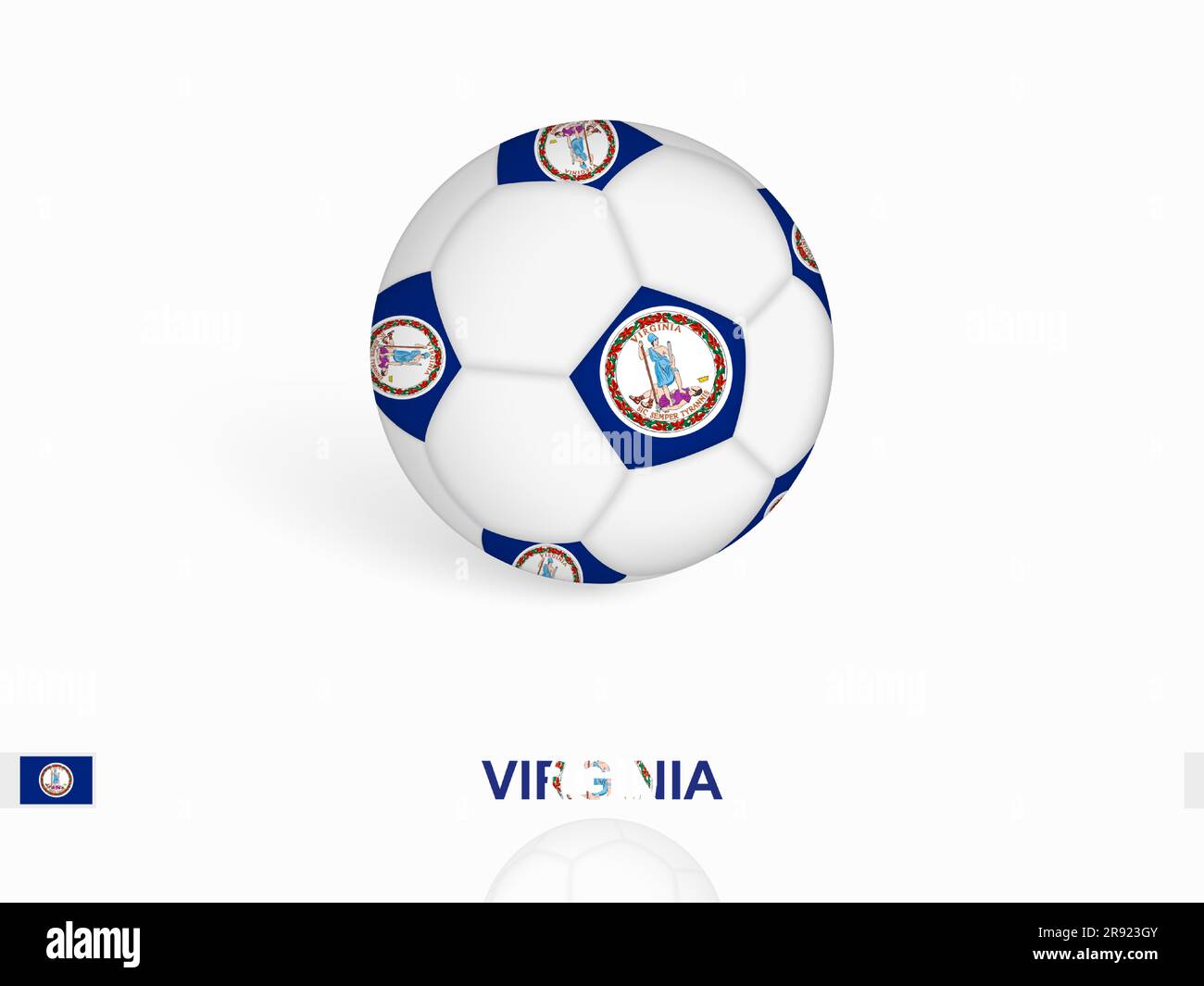 Soccer ball with the Virginia flag, football sport equipment. Vector ...