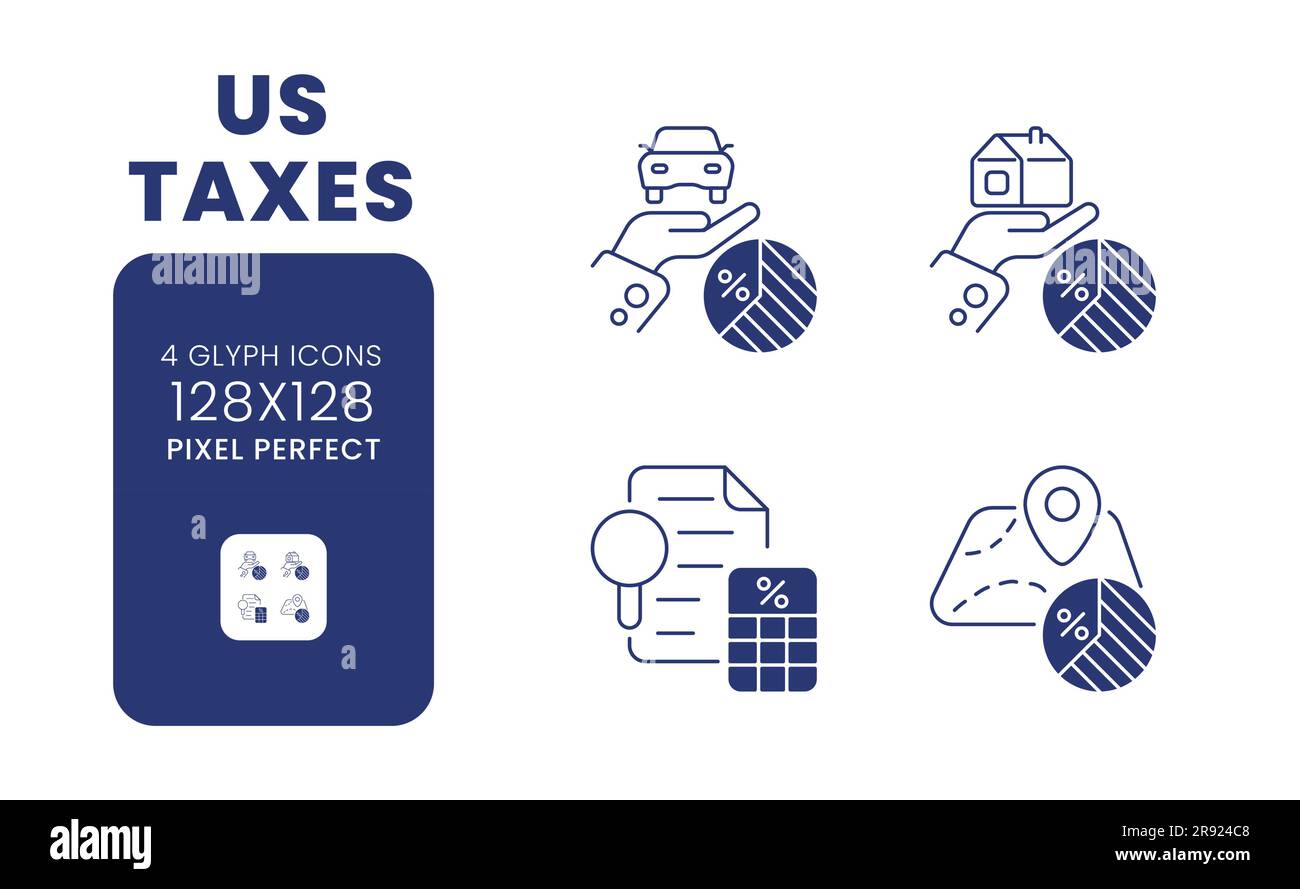 US taxes black solid desktop icons pack Stock Vector Image & Art - Alamy