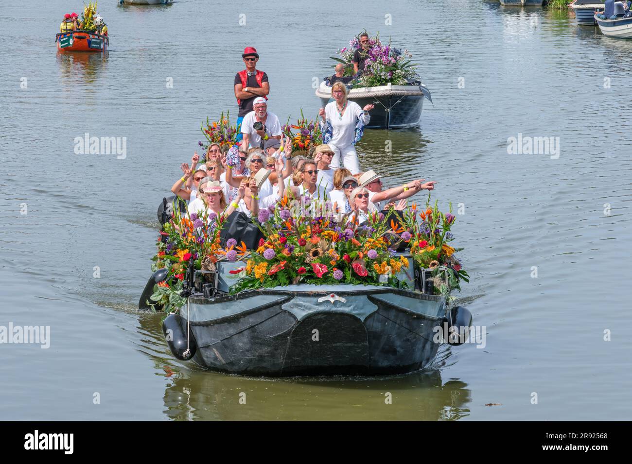 SCHIPLUIDEN, THE NETHERLANDS - JUN 23, 2023 : Annual colourful canal ...