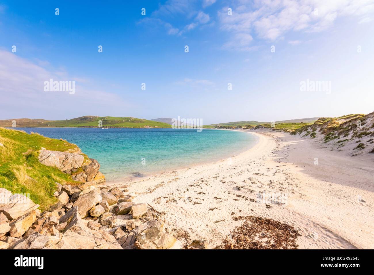 UK, Scotland, Traigh a Bhaigh, Sandy beach on Barra island Stock Photo ...