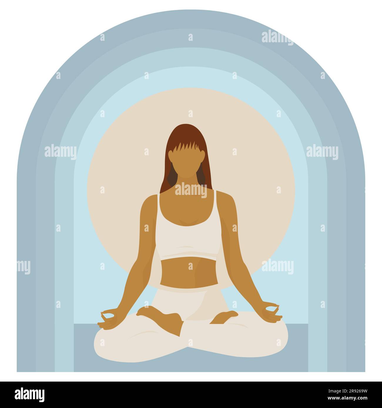 Girl meditates Young beautiful woman practicing lotus asana. Yoga ...