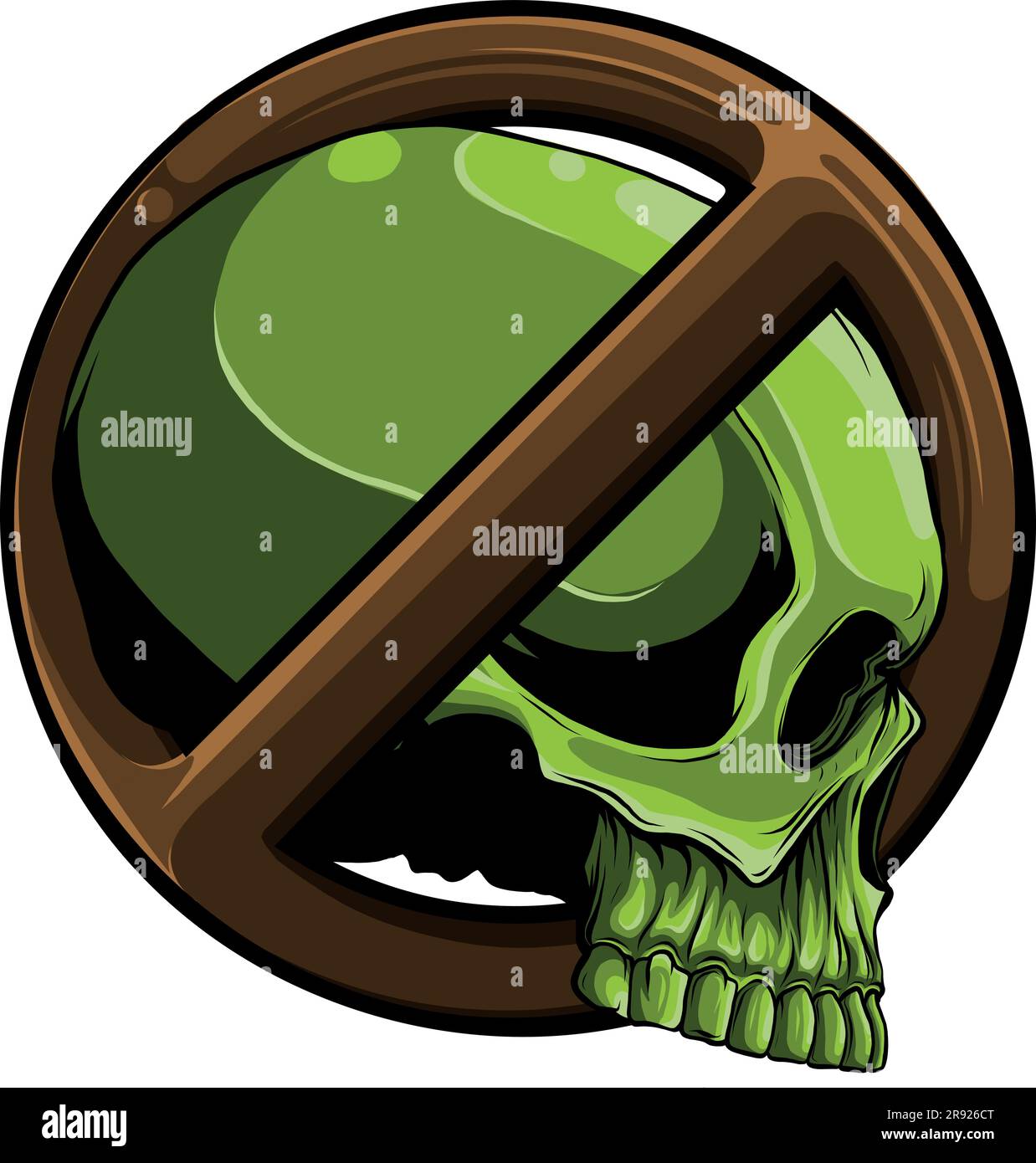 vector illustration of No Skull Symbol Isolated on White Background ...