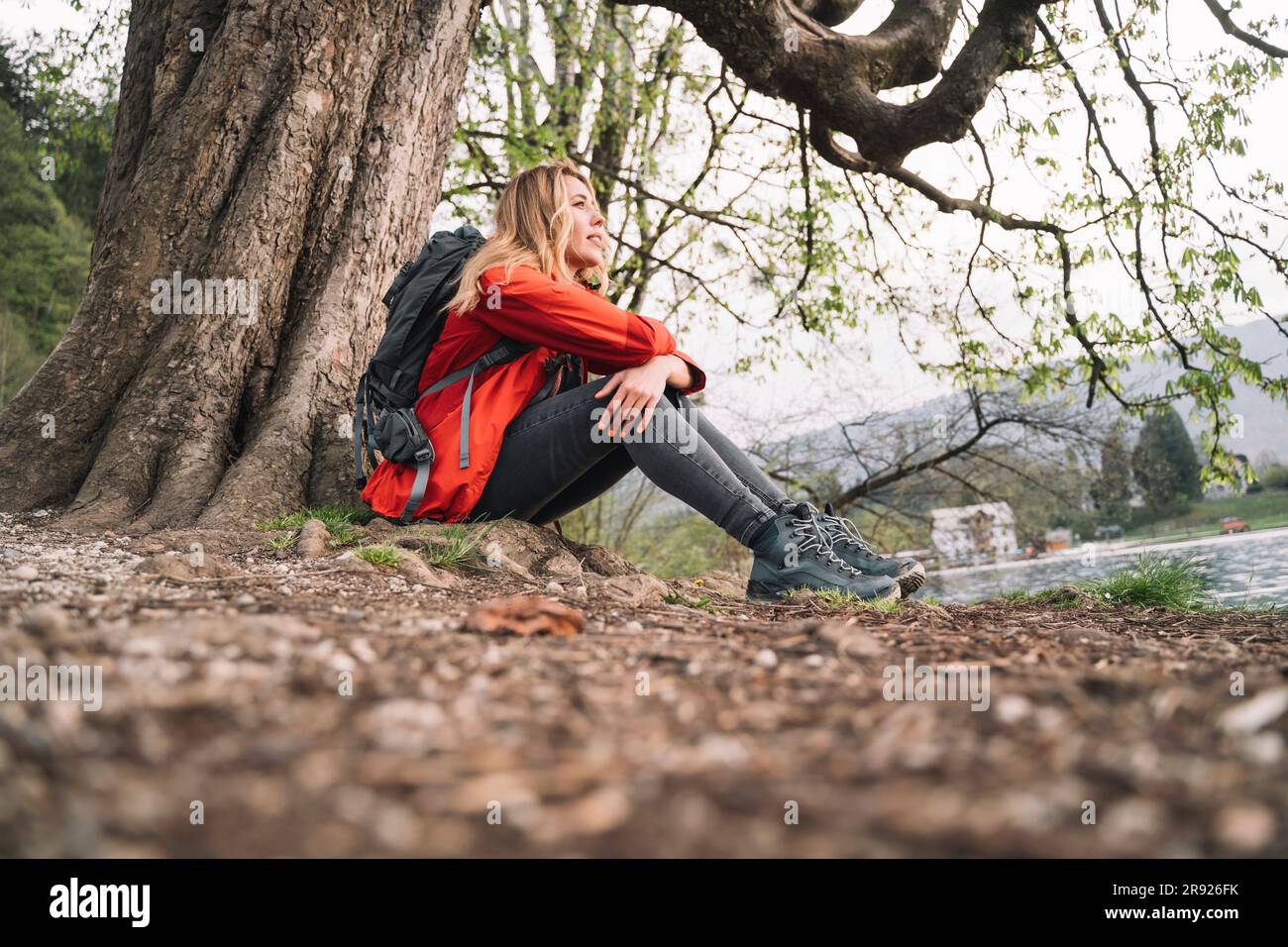 Female hiker taking rest hi-res stock photography and images - Alamy