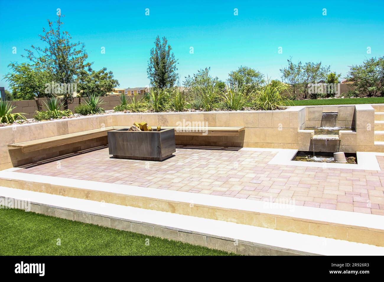 Rear Yard Burn Pit And Conversation Area Stock Photo - Alamy