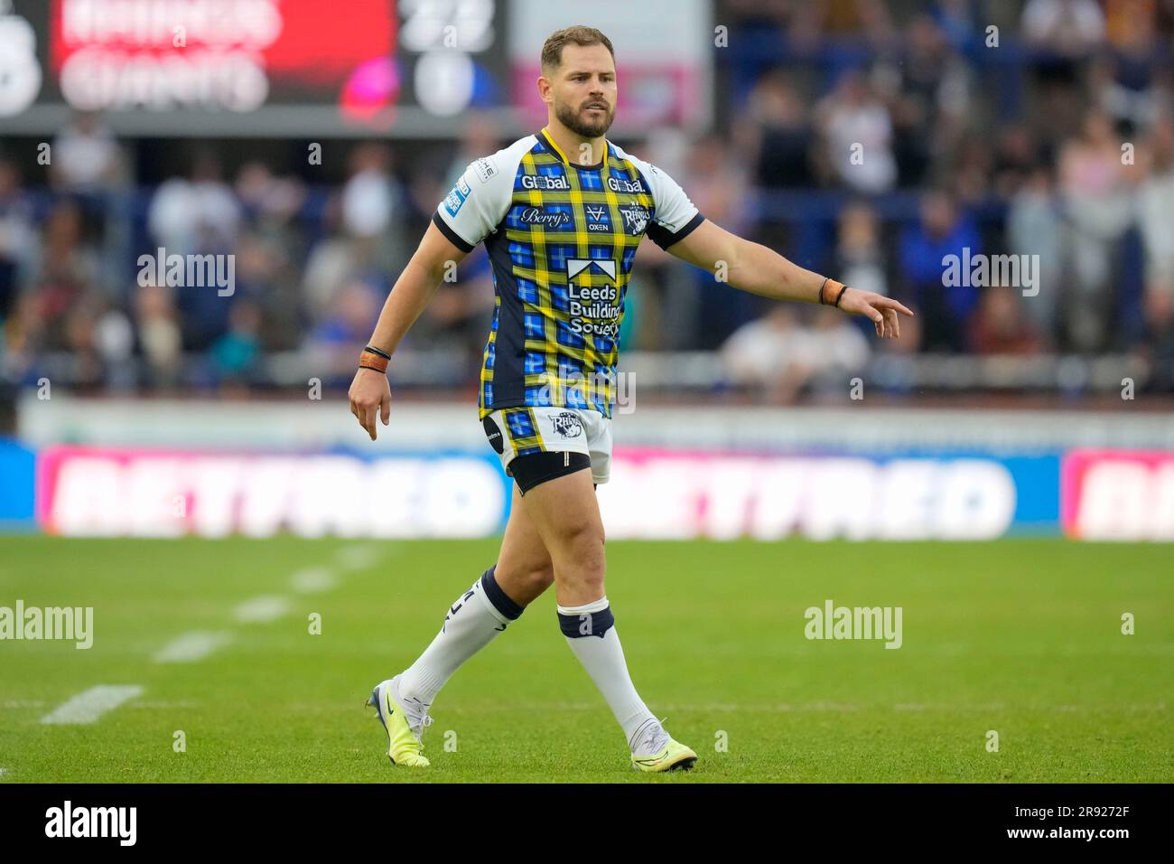 Aidan Sezer #7 of Leeds Rhinos during the Betfred Super League Round 16 ...