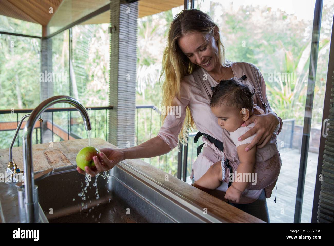 Cleaning child house happy horizontal hi-res stock photography and ...