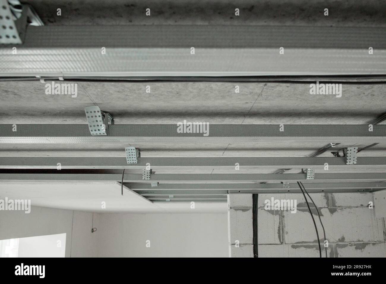 Suspended ceiling structurefor installation of ceiling gypsum board ...