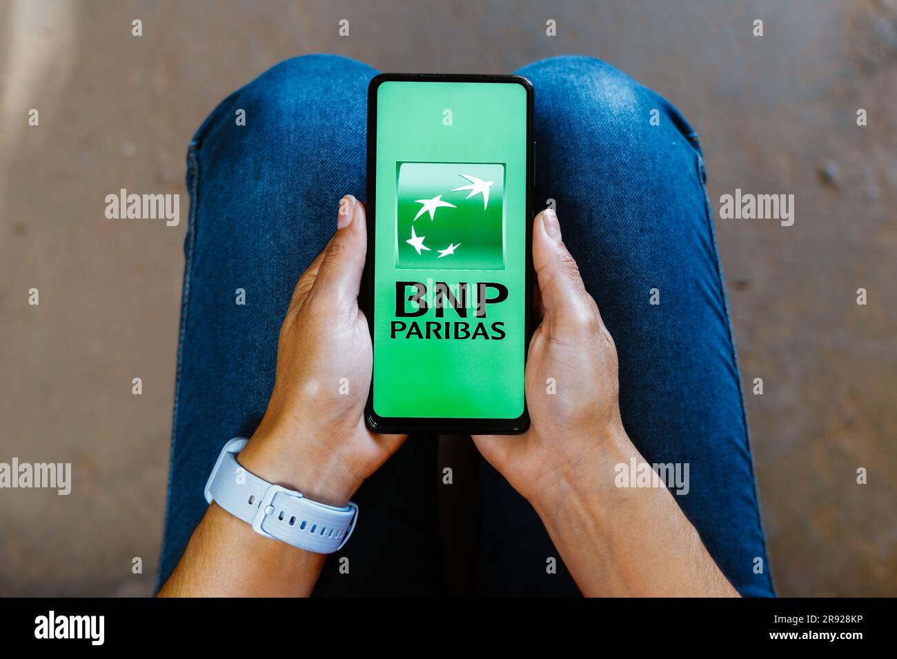 In this photo illustration, the BNP Paribas logo is displayed on a ...