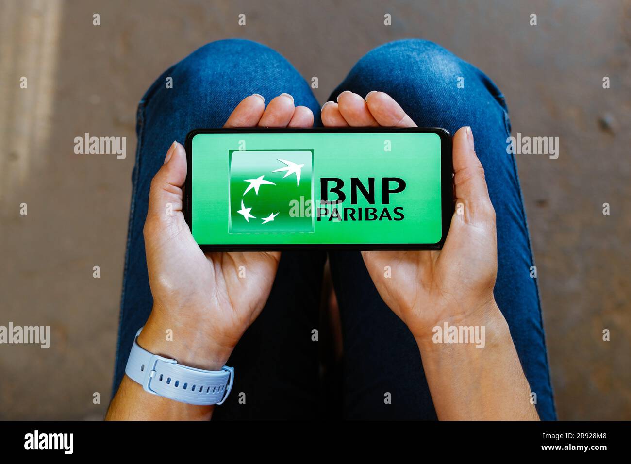 In this photo illustration, the BNP Paribas logo is displayed on a ...