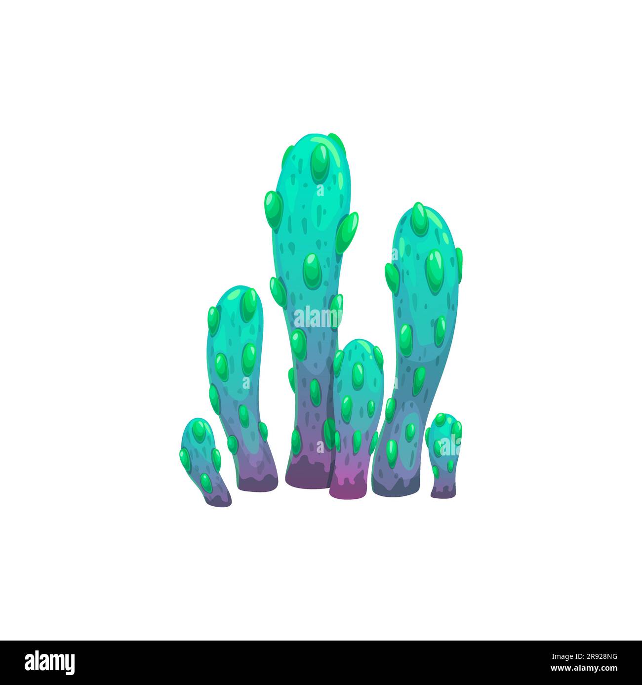 Cartoon underwater sponge, seaweed plant. Aquarium and sea algae. Ocean ...