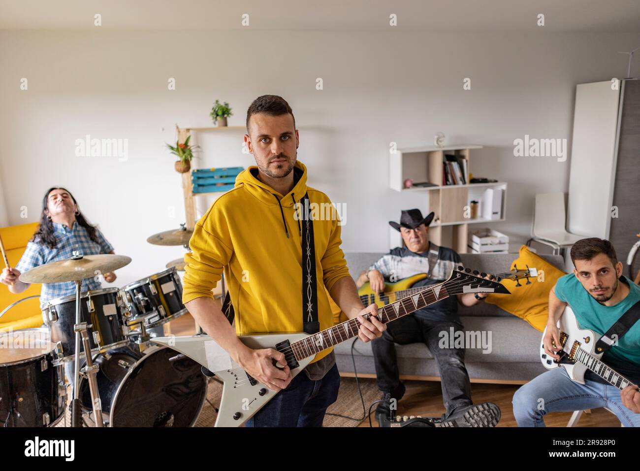 Man room musical instruments hi-res stock photography and images - Alamy