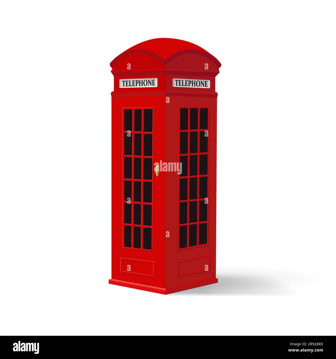 Illustration of a telephone box, detailed 3d icon illustration, London ...
