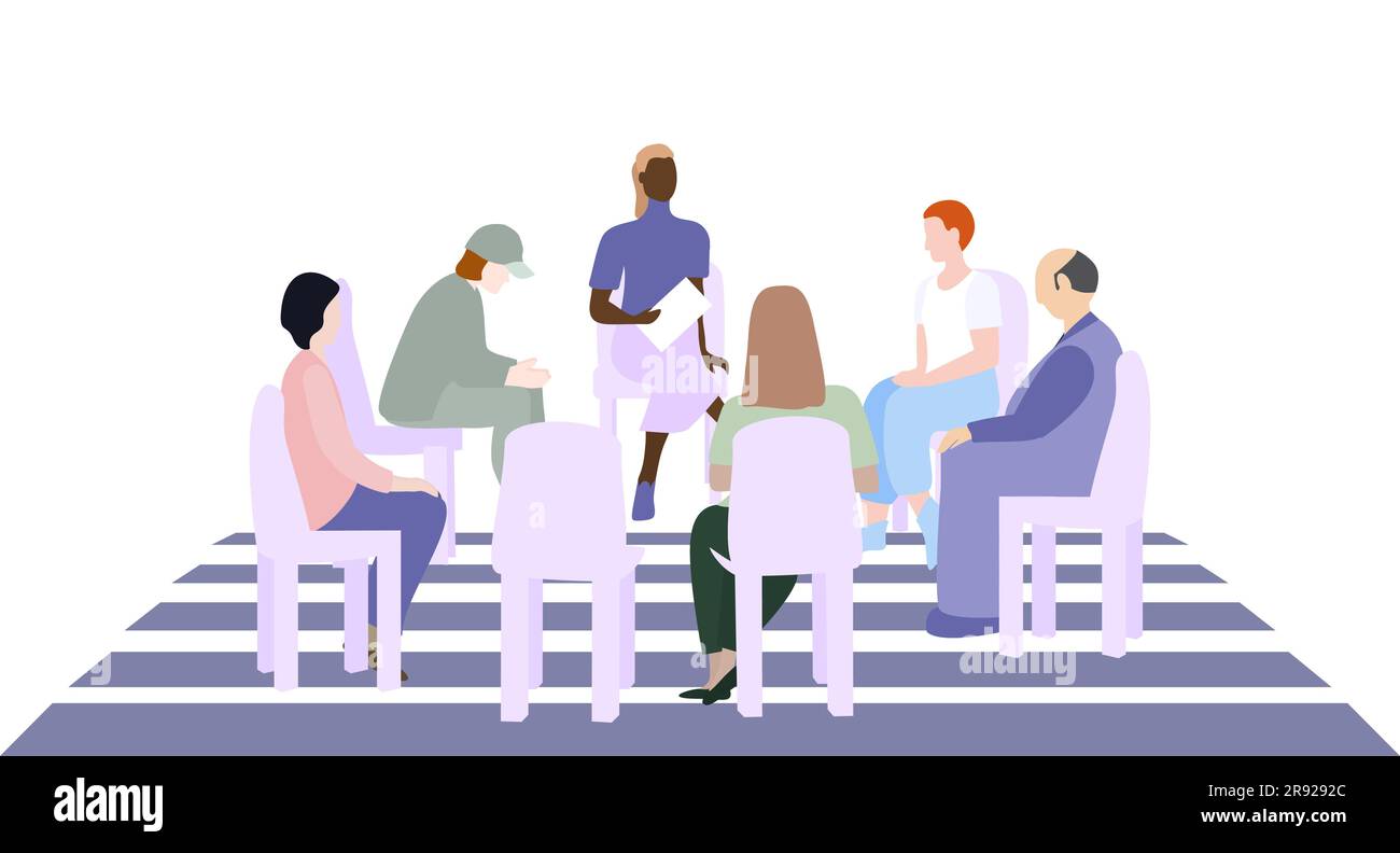 Support group for people with mental illnesses. Group therapy session ...