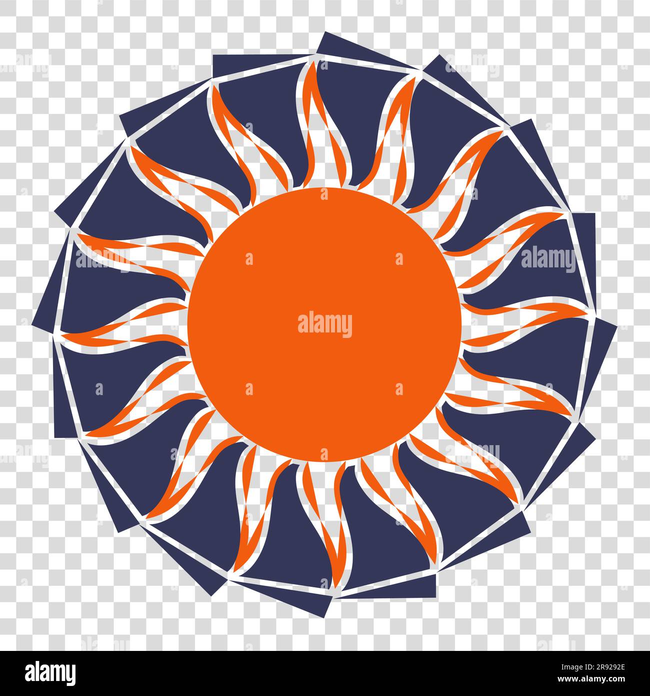 Mosaic sun Vector illustration Isolated on transparent background Stock ...
