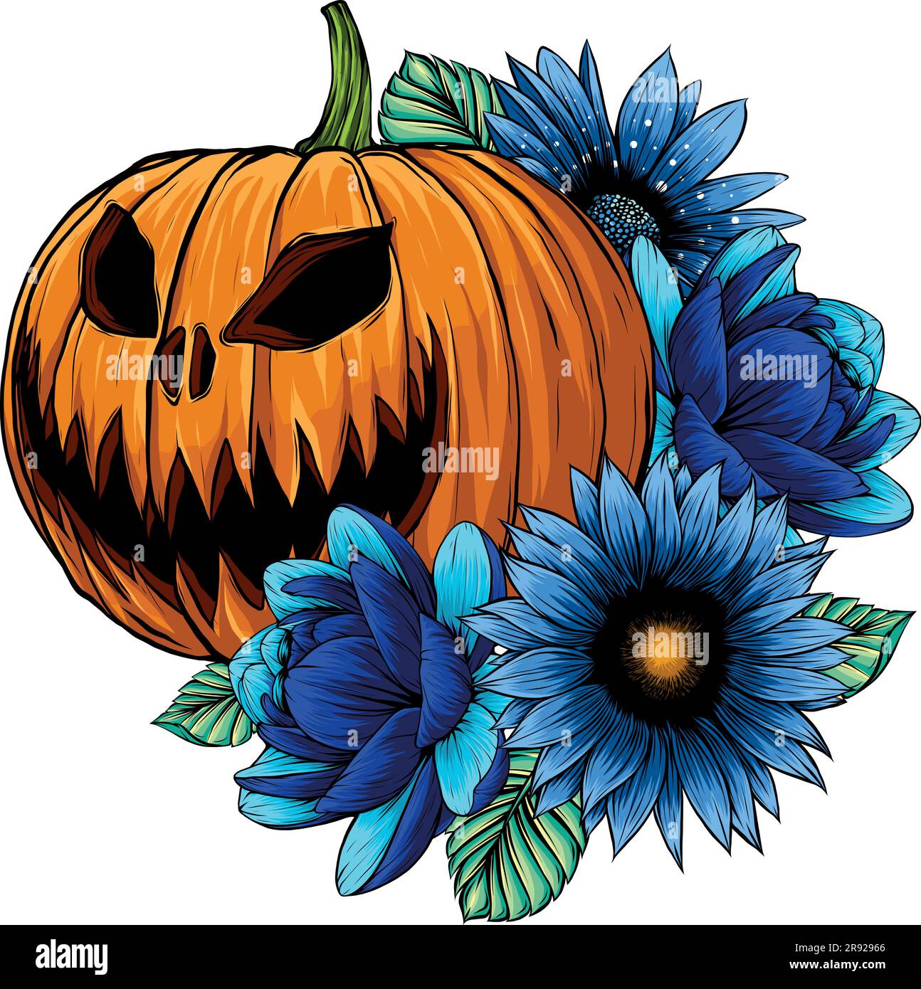 Fall Flowers And Pumpkins Clipart