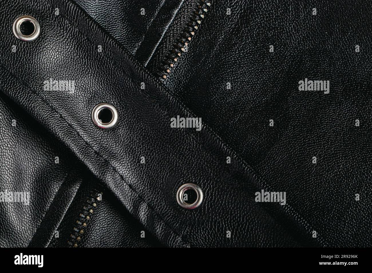 Texture of natural leather close up. Background of black leather ...