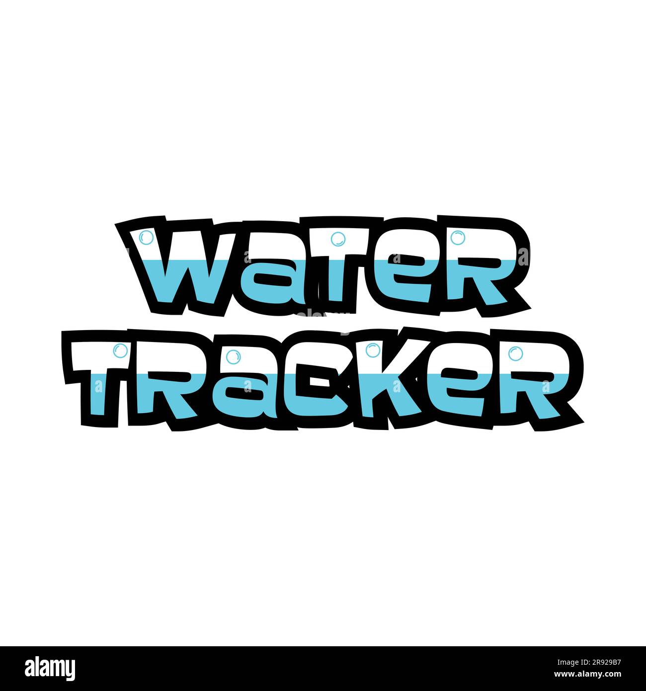 Lettering Water Tracker on white background. Habit tracker concept and ...