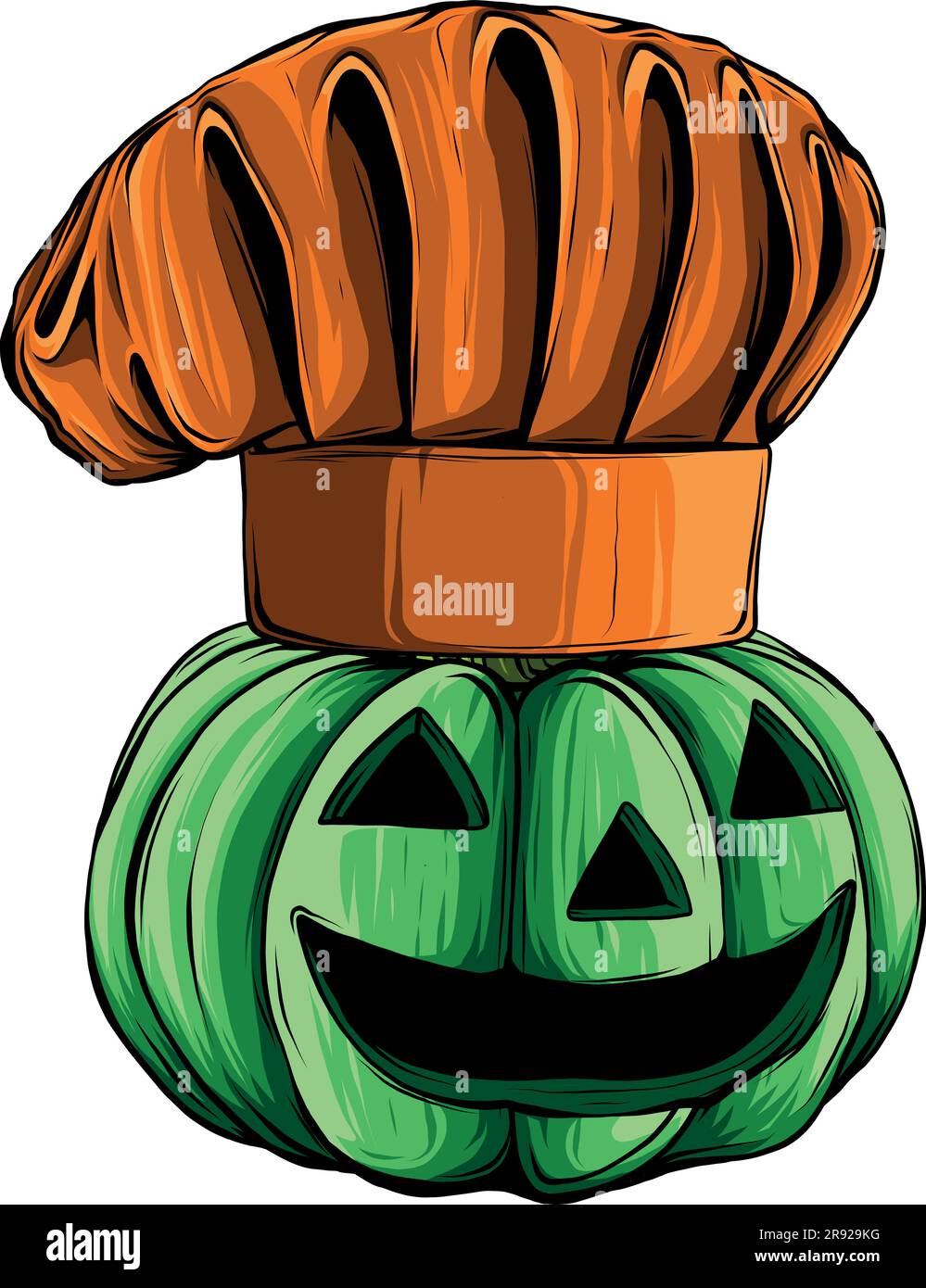 vector illustration of Pumpkin chef on white background Stock Vector ...