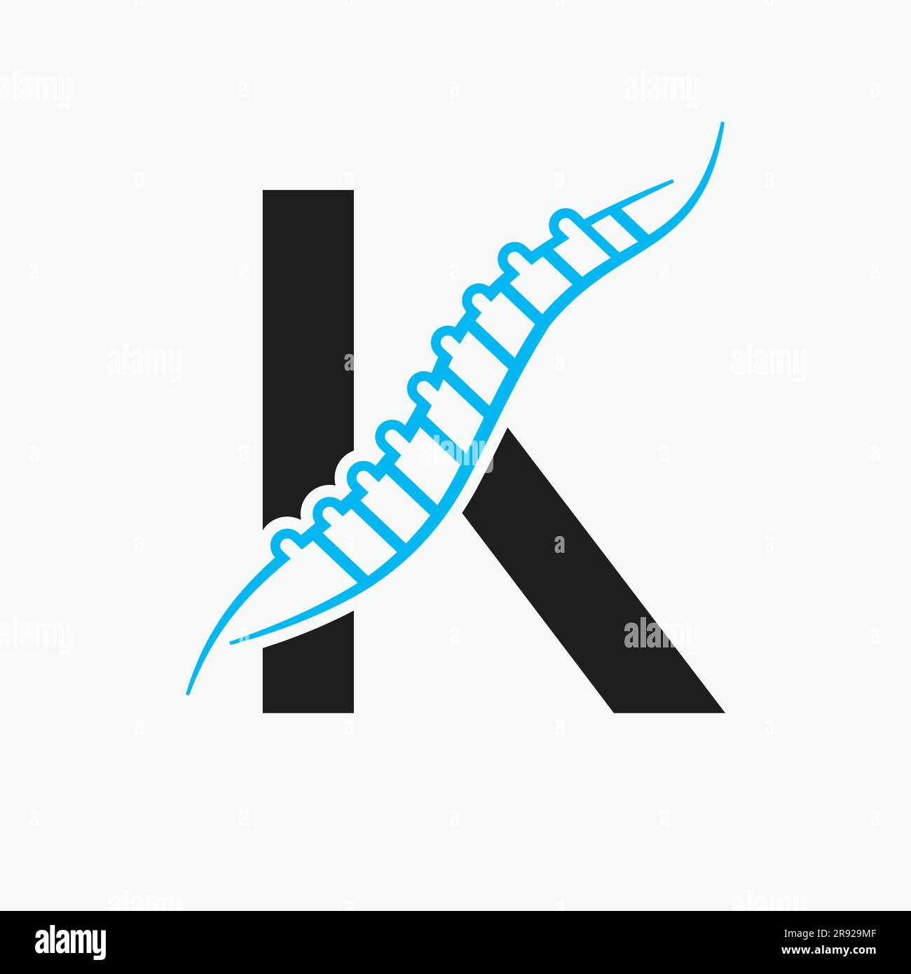 Letter K Orthopedic Health Bone Logo Design With Back Bone Icon. Bone ...