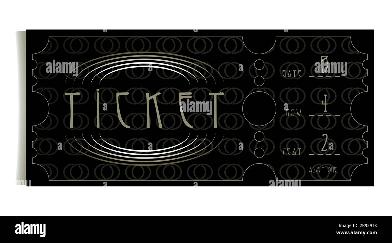 Ticket template Vector illustration Retro style Art Deco design element ...