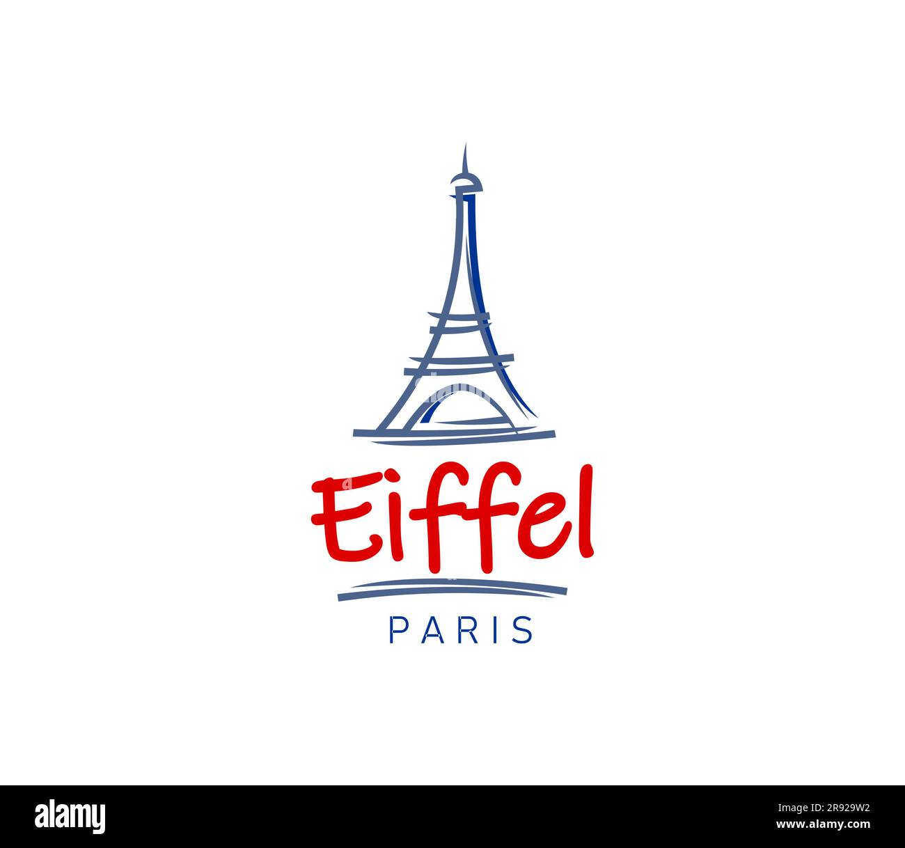 Paris Eiffel tower icon. French capital city architecture graphic ...