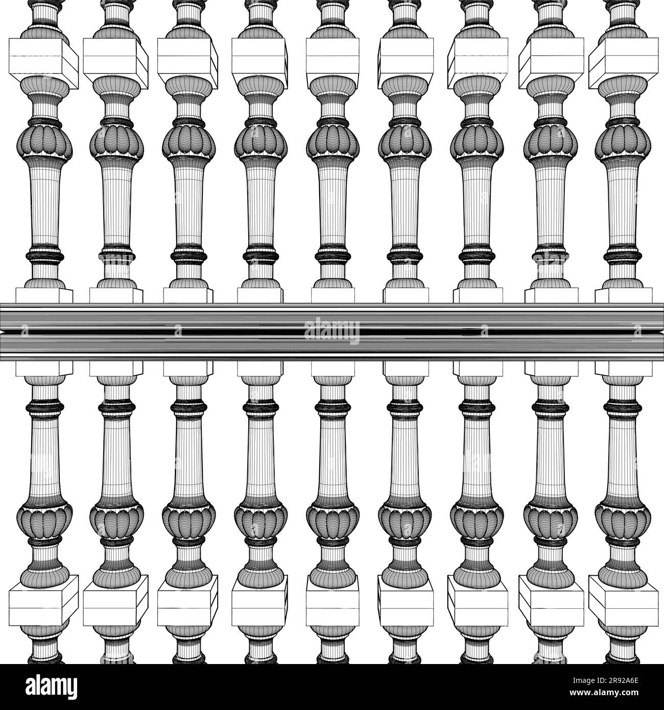Baluster Railing Vector. Illustration Isolated On White Background. A ...