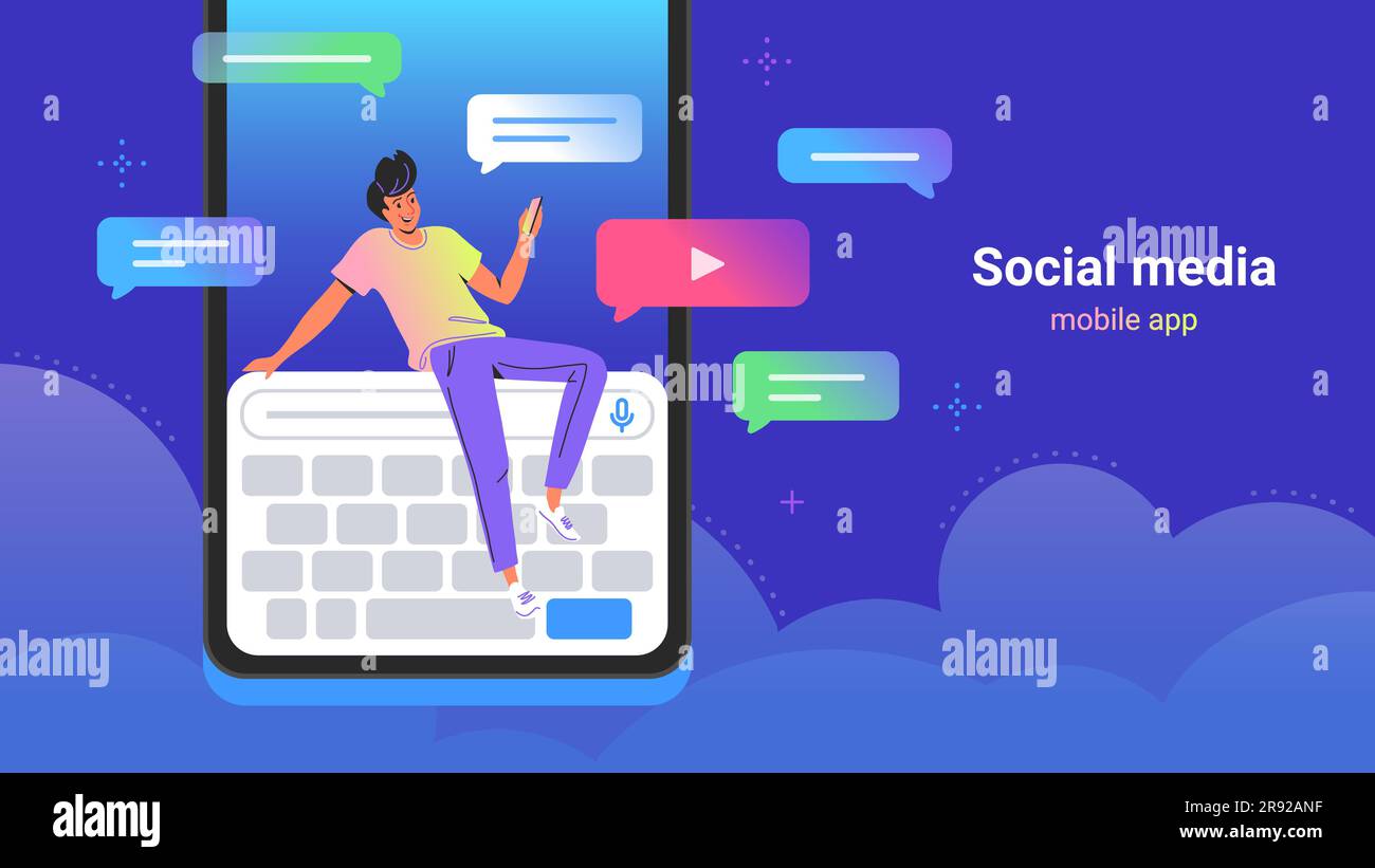 People using social media concept vector illustration Stock Vector ...