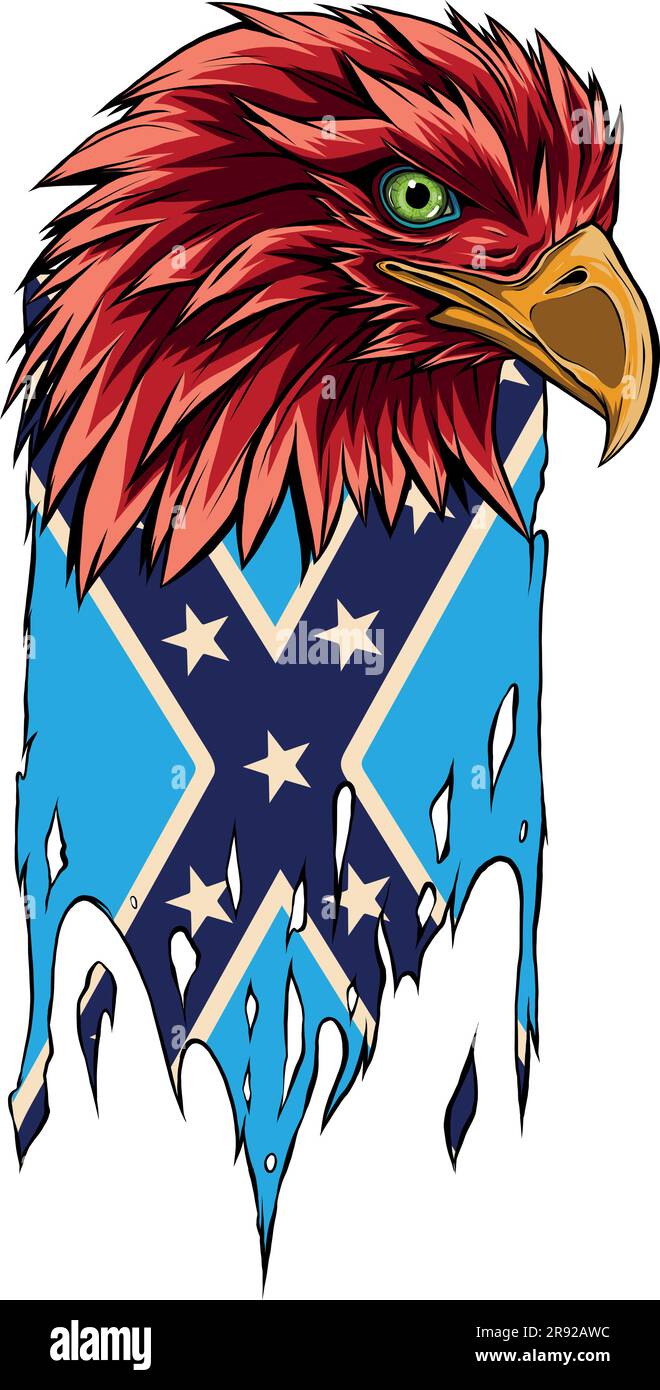 vector illustration of Confederate flag with eagle head Stock Vector ...