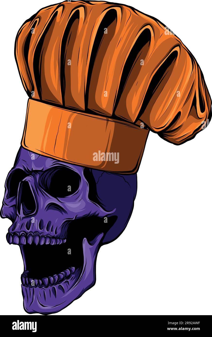 vector illustration of skull in chef hat Stock Vector Image & Art - Alamy