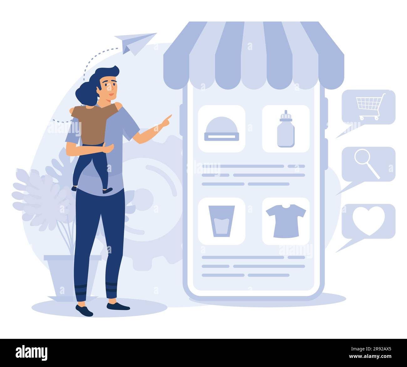 Online retail concept, Niche service marketplace, multi-device ...