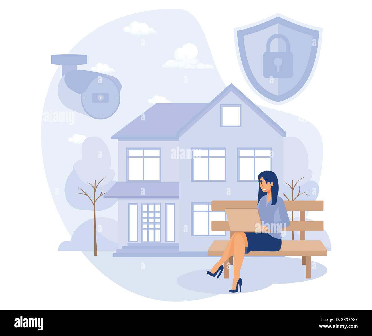 Security and identity verification concept, video surveillance ...