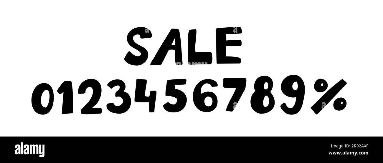 Hand written any percent off black ink discount logo special offer ...