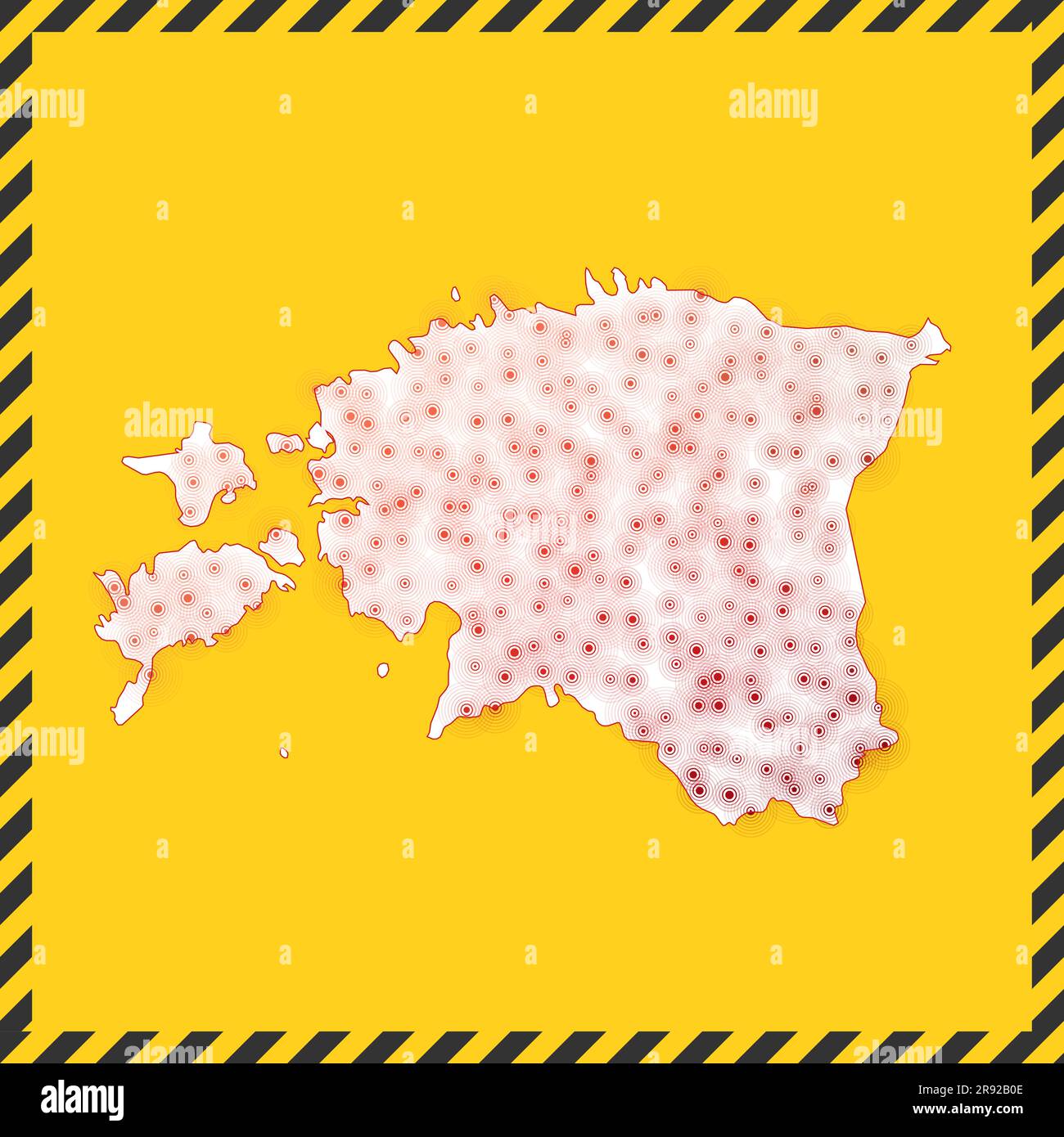Estonia closed - virus danger sign. Lockdown country icon. Black ...