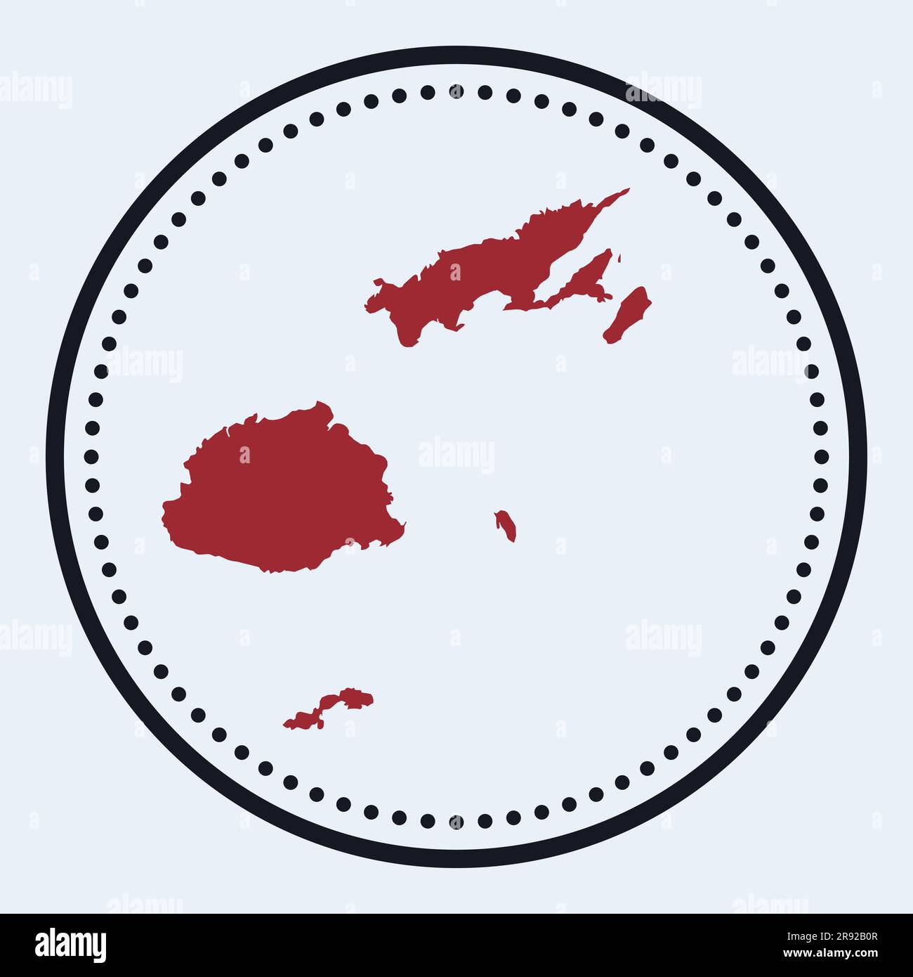 Fiji round stamp. Round logo with country map and title. Stylish ...