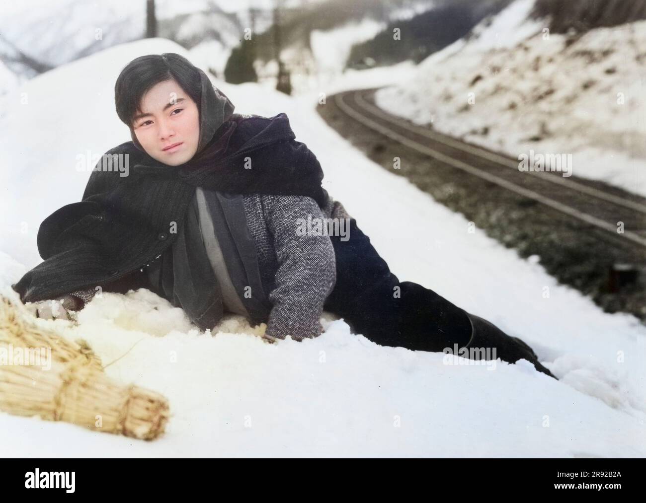 Sachiko Hidari, on-set of the Japanese Film, "Jochukko", aka "The Maid ...
