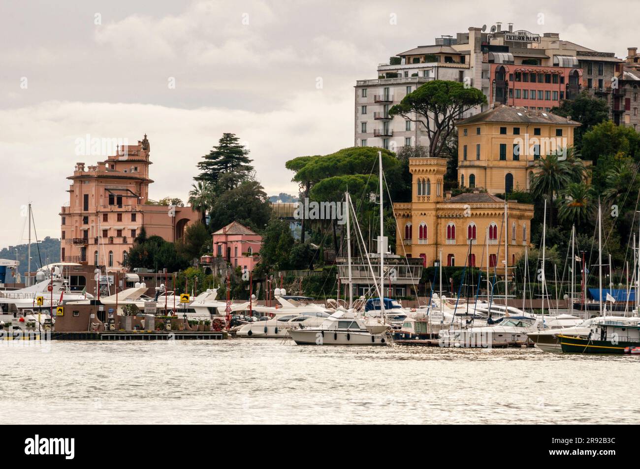 Harbor on the Italian Rivera in Rapallo on the Ligurian Sea Stock Photo ...