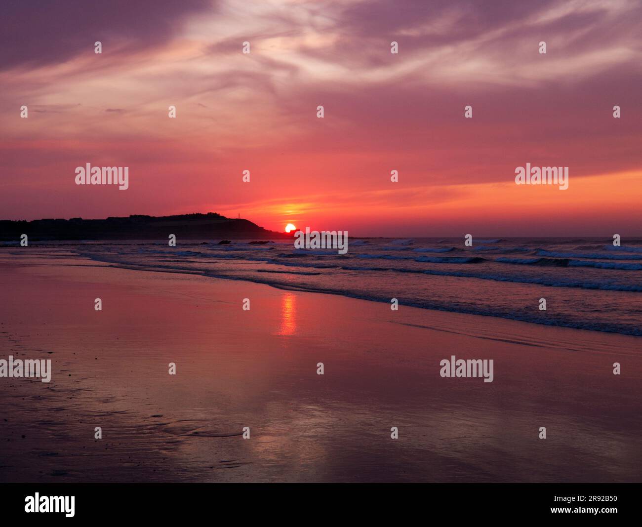 Midsummer sunset at Banff beach, Moray Stock Photo - Alamy