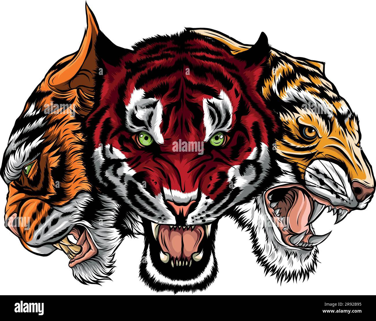 vector illustration of Set of tiger head Stock Vector Image & Art - Alamy