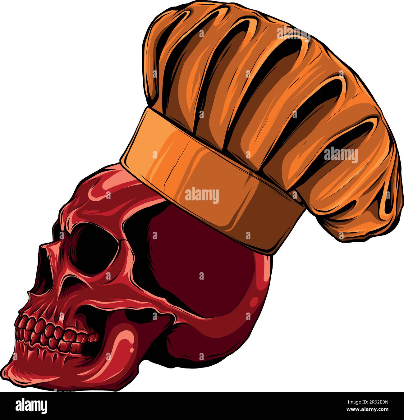 vector illustration of skull in chef hat Stock Vector Image & Art - Alamy