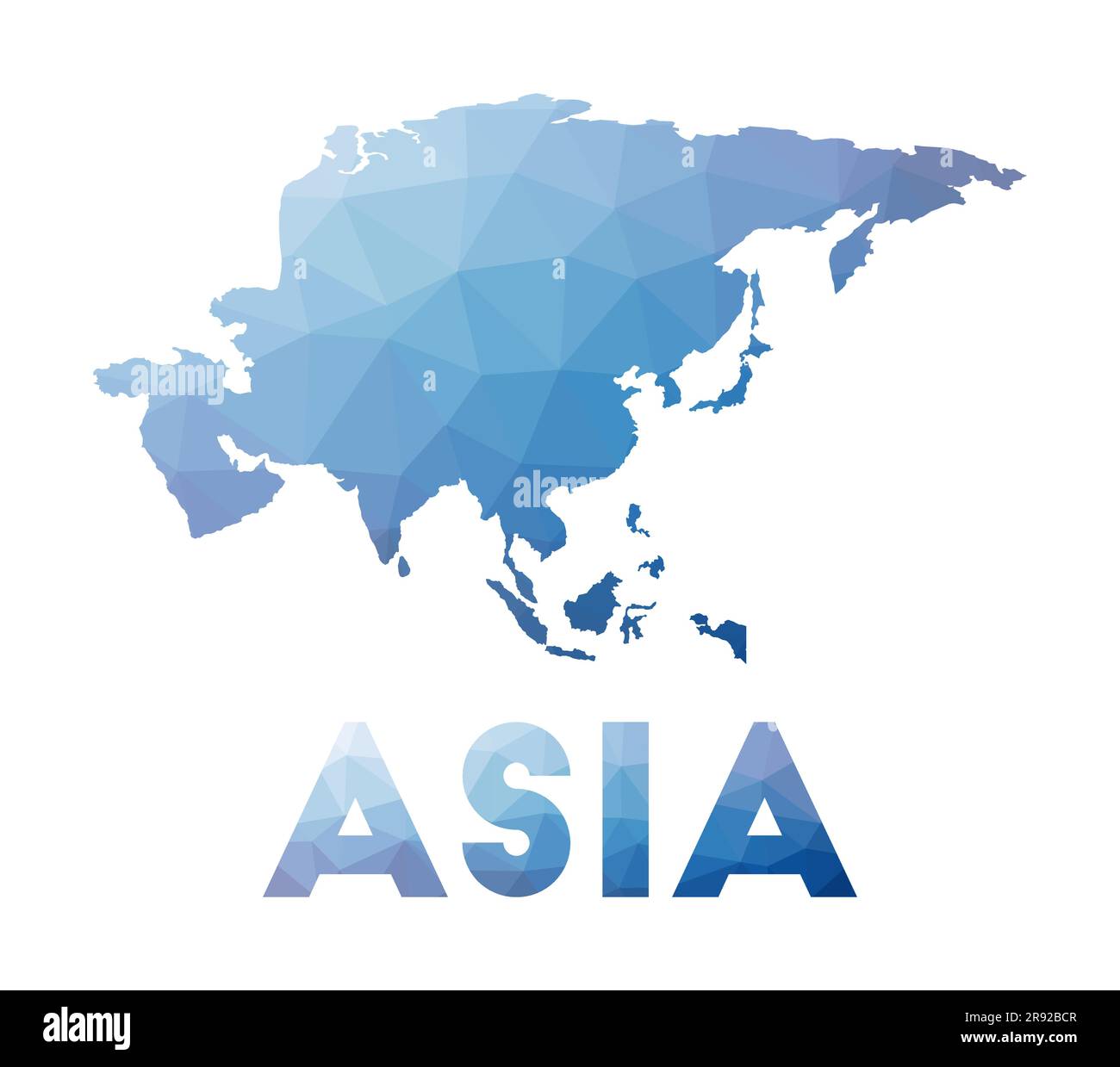 Low poly map of Asia. Geometric illustration of the continent. Asia ... Low poly map of Asia. Geometric illustration of the continent. Asia ...