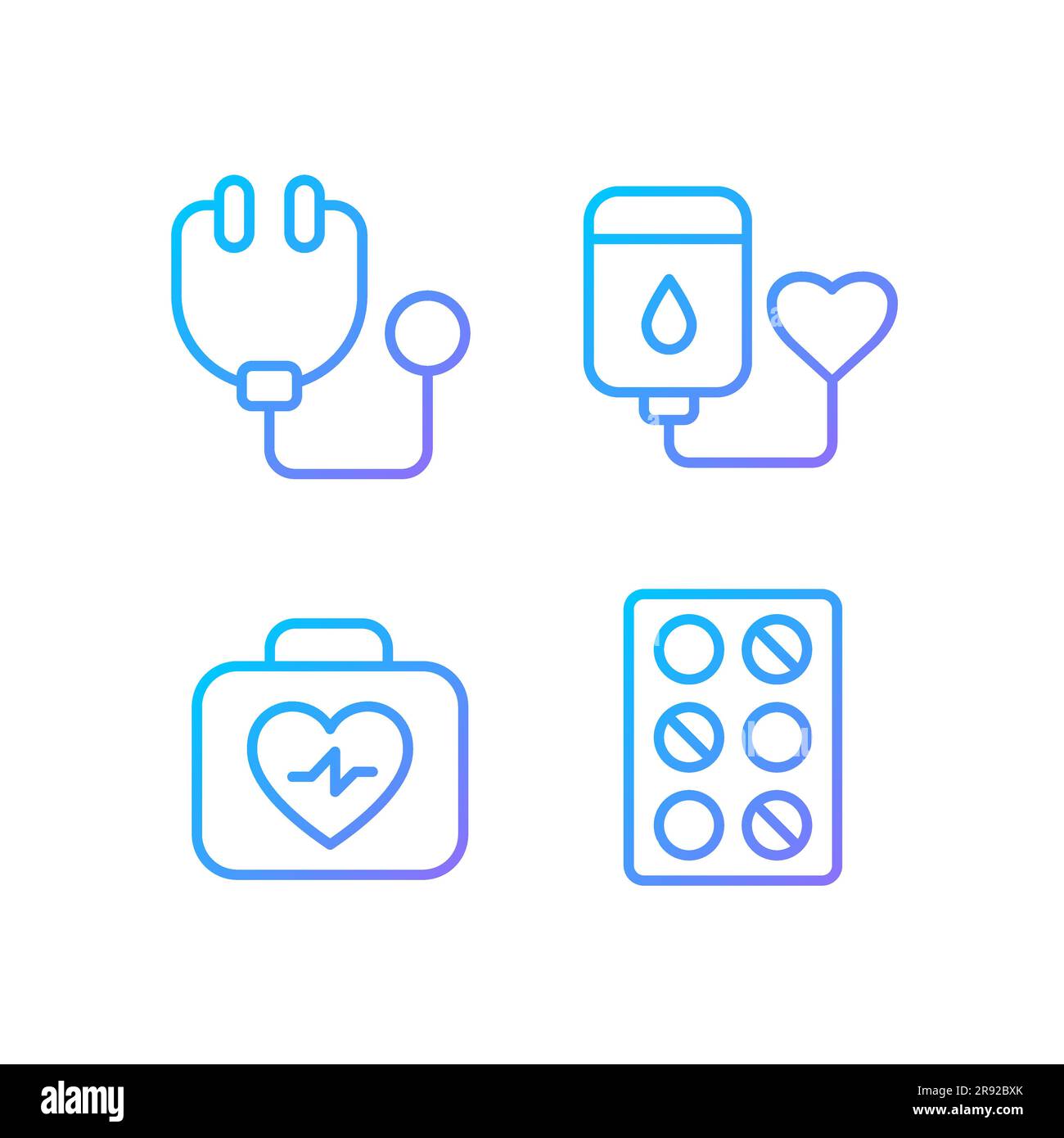 Hospital treatment pixel perfect gradient linear vector icons set Stock ...