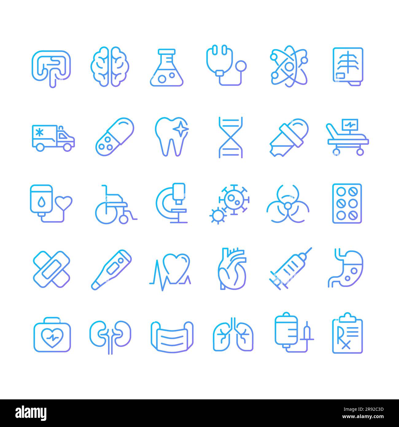 Medicine pixel perfect gradient linear vector icons set Stock Vector ...