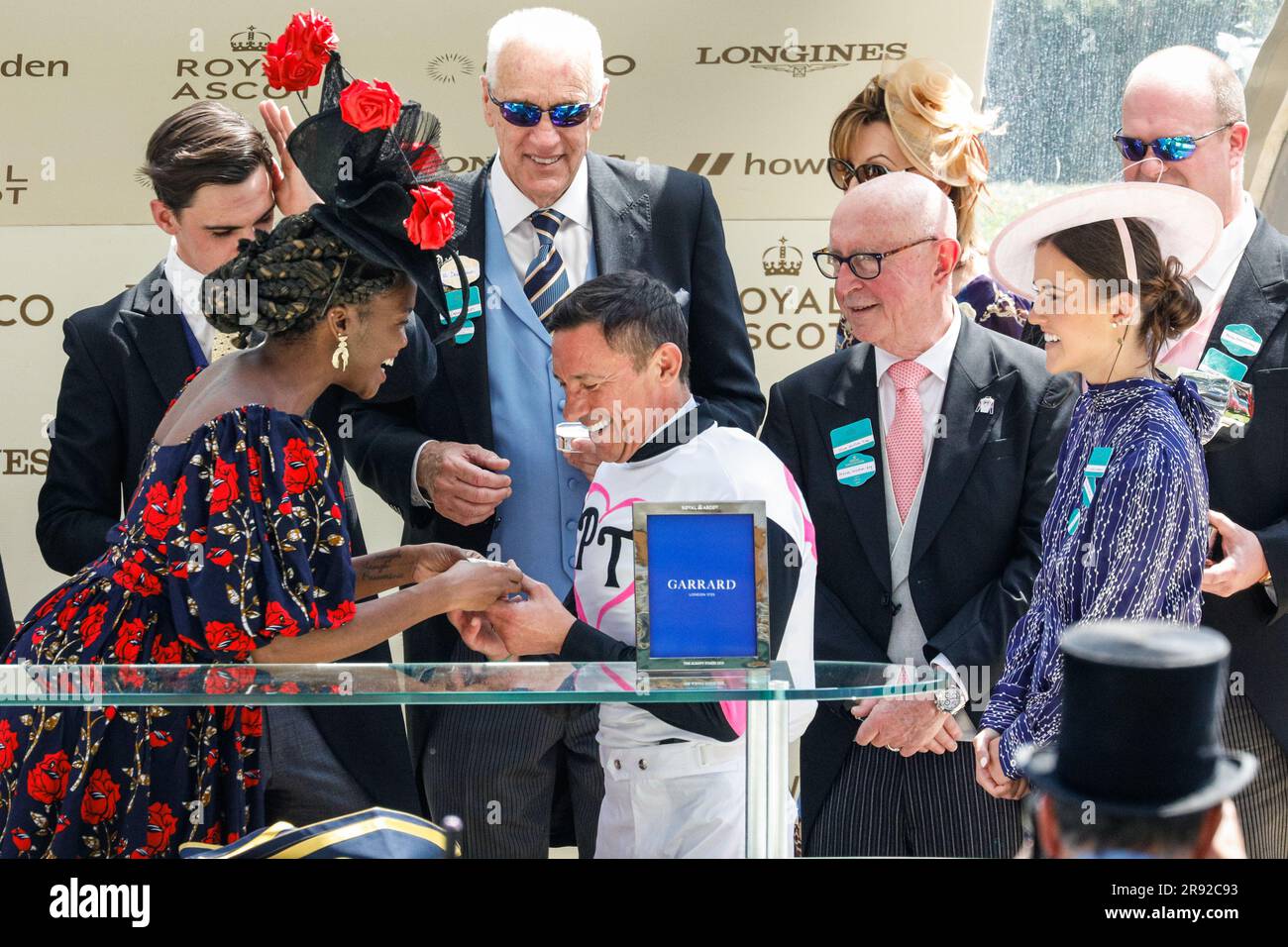 Ascot, Berkshire, UK. 23rd June, 2023. Jockey Frankie Dettori is first ...