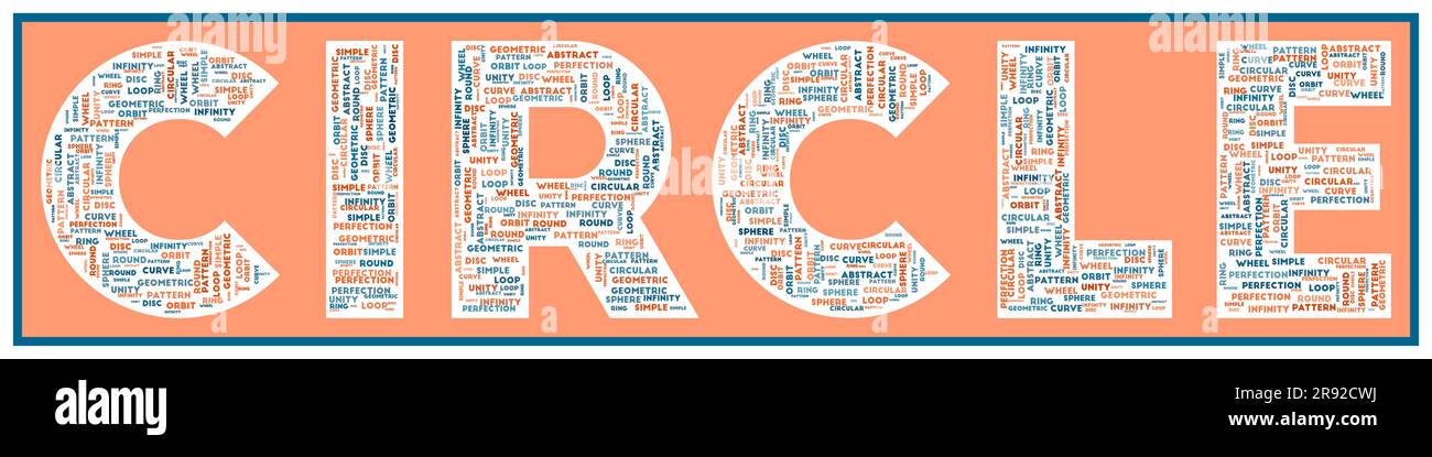 CIRCLE text filled with related keywords of various sizes. Circle word ...