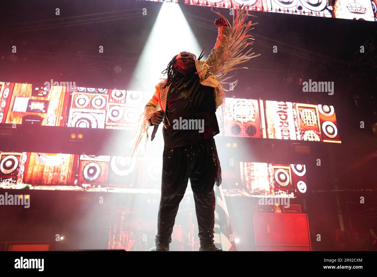 Pilton, Somerset, UK. 22nd June 2023. Skindred performing on the Truth ...