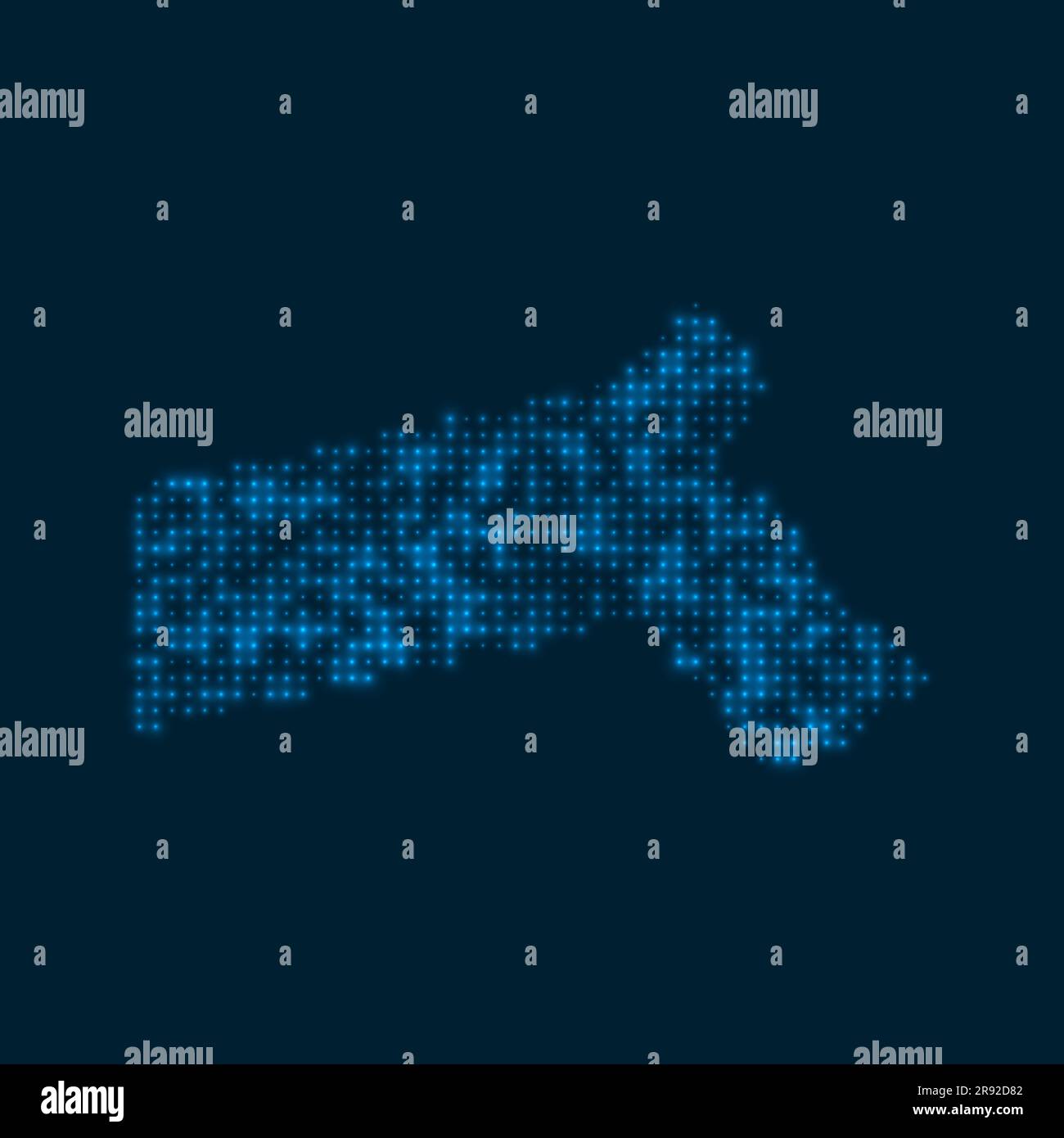 Massachusetts dotted glowing map. Shape of the US state with blue ...