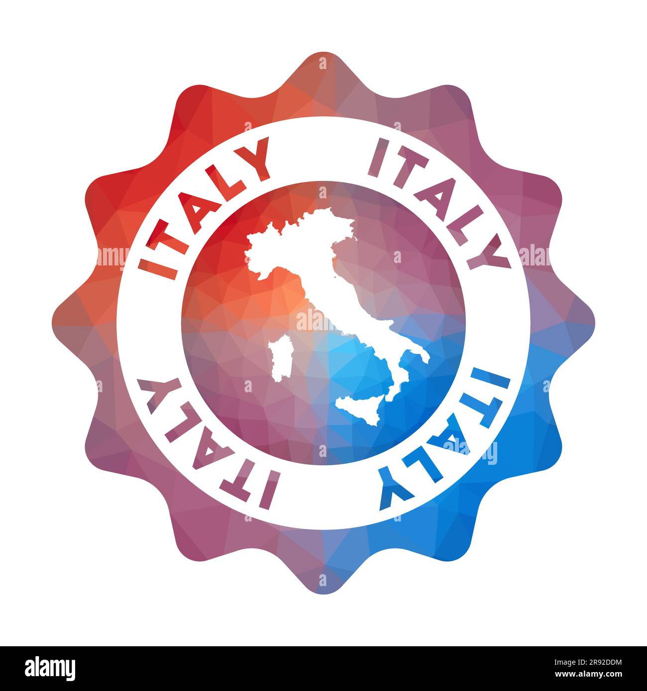 Italy low poly logo. Colorful gradient travel logo of the country in ...