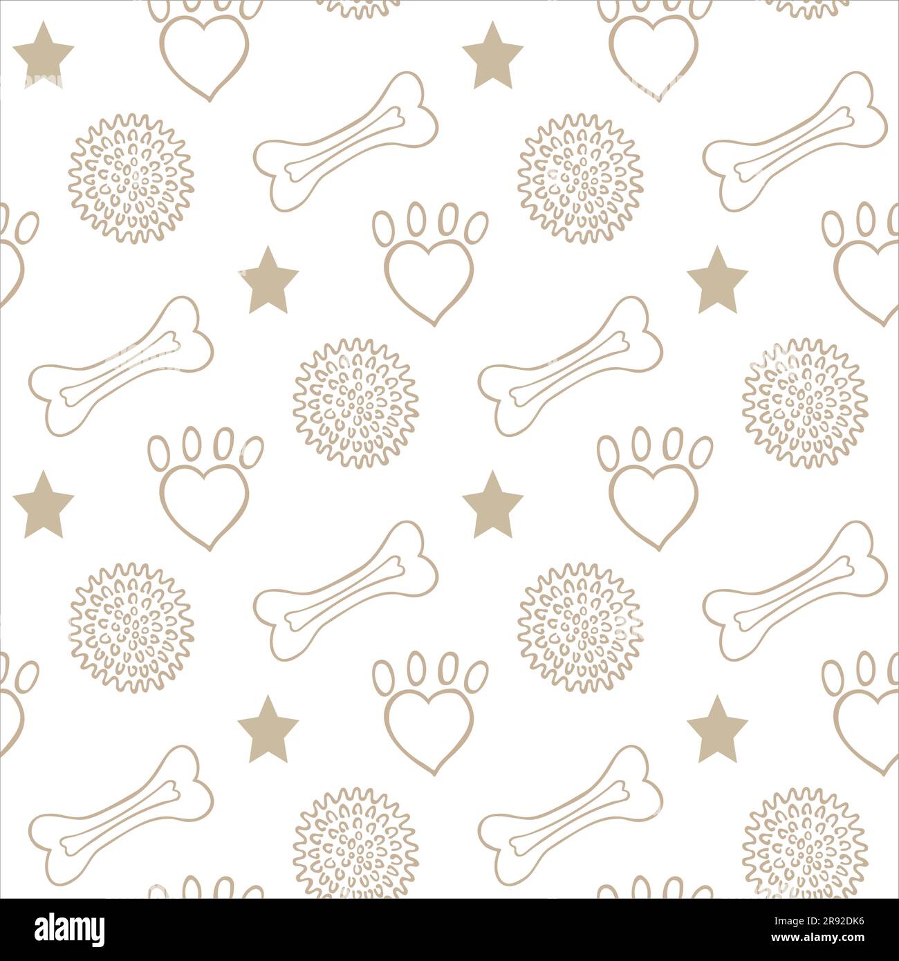 Seamless pattern with items for pets. Background with chewing bone ...