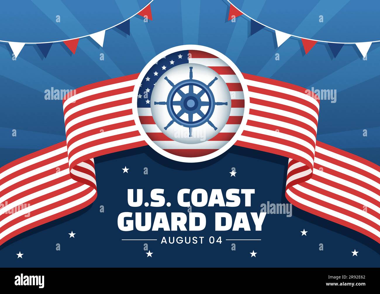 United States Coast Guard Day Vector Illustration on August 4 with ...